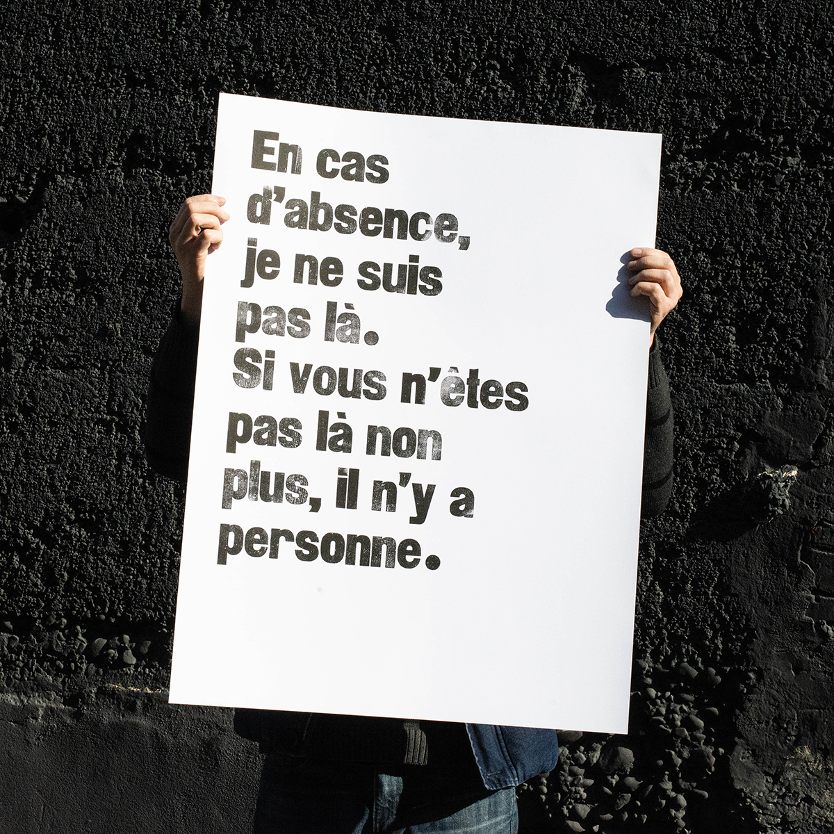 En cas d'absence •• 60x80 Super Marché noir